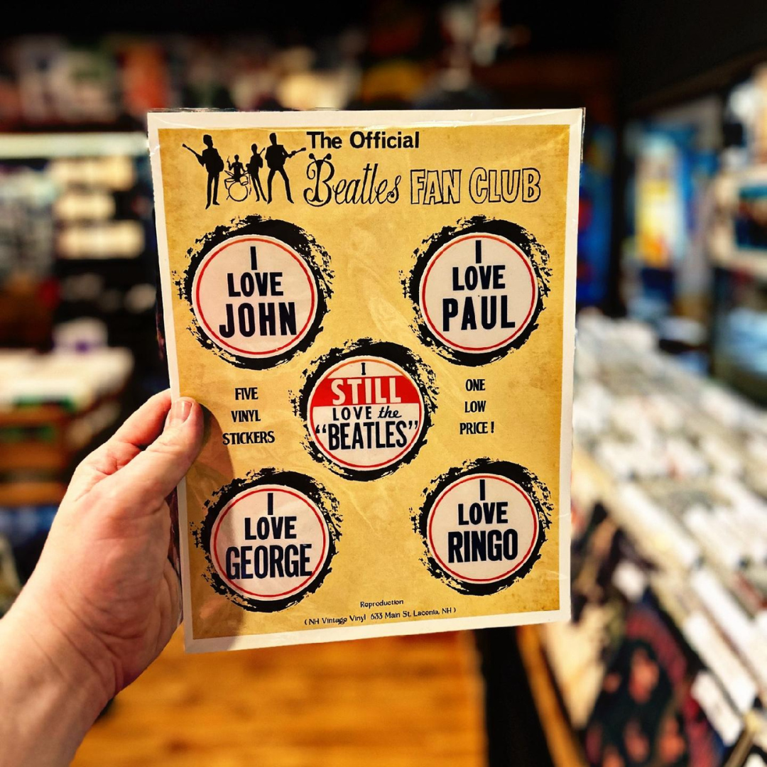 "I Love the Beatles" Sticker Reproduction Pack – NH Vintage Vinyl